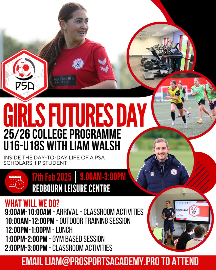 Girls Futures Day Announced - 25/26 College Programme - Talent X Football Academy